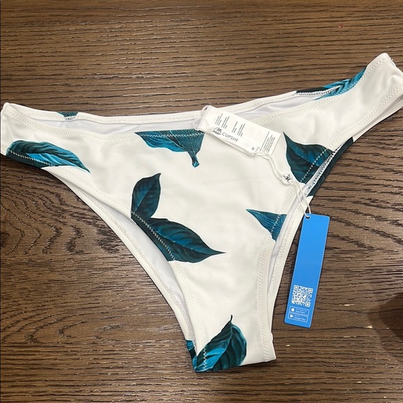 Cupshe | Swim | Cupshe White And Blue Cheeky Bikini | Poshmark